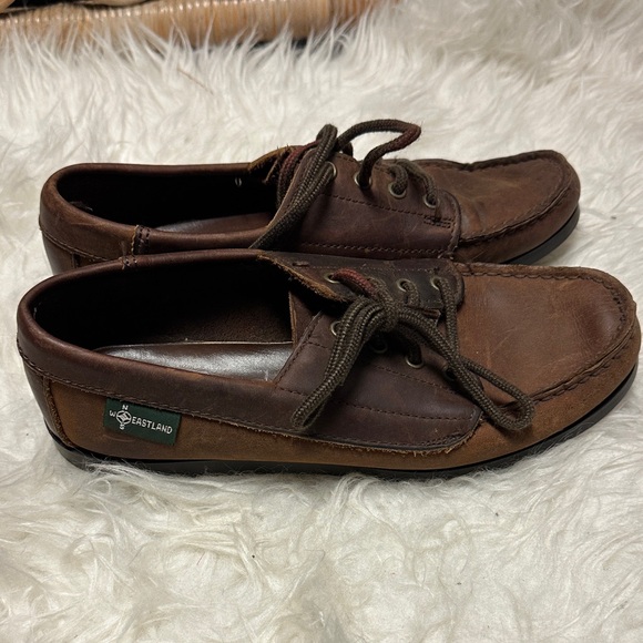 Eastland | Shoes | Vintage Eastland Dark Brown Leather Boat Shoes ...